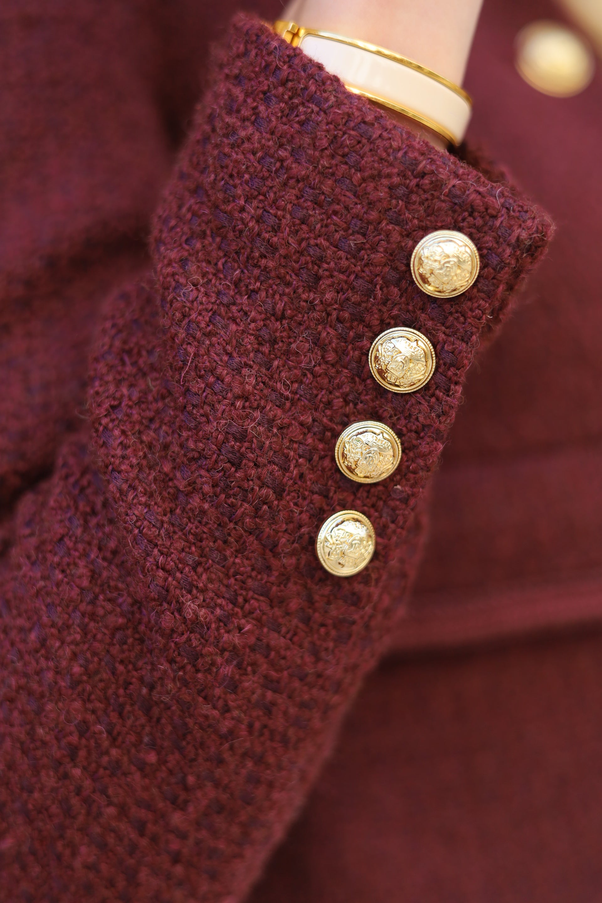 Wool Tweed Blazer | Bordeaux – Sunset Adore